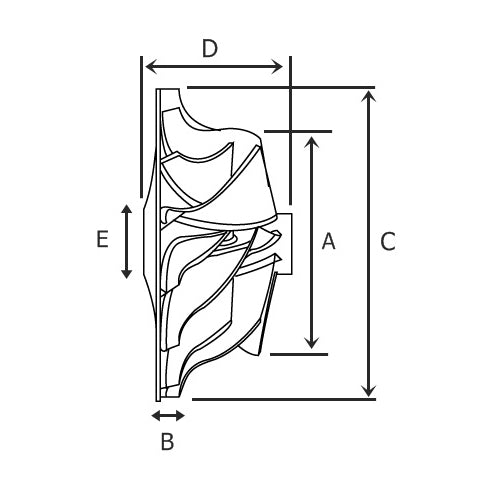 ARASHI TURBO Compressor Billet Wheel For TD05H 18G (50.39/68mm) 6+6 – Arashi Dynamics