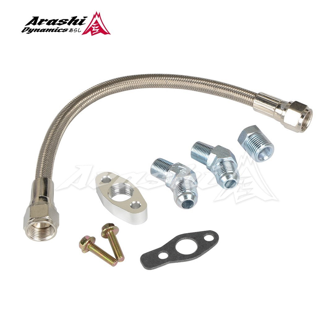 Mitsubishi TD02 TD03 TF035 TD04 TD05 TD06 Turbo Oil Drain Line Kit – Arashi Dynamics