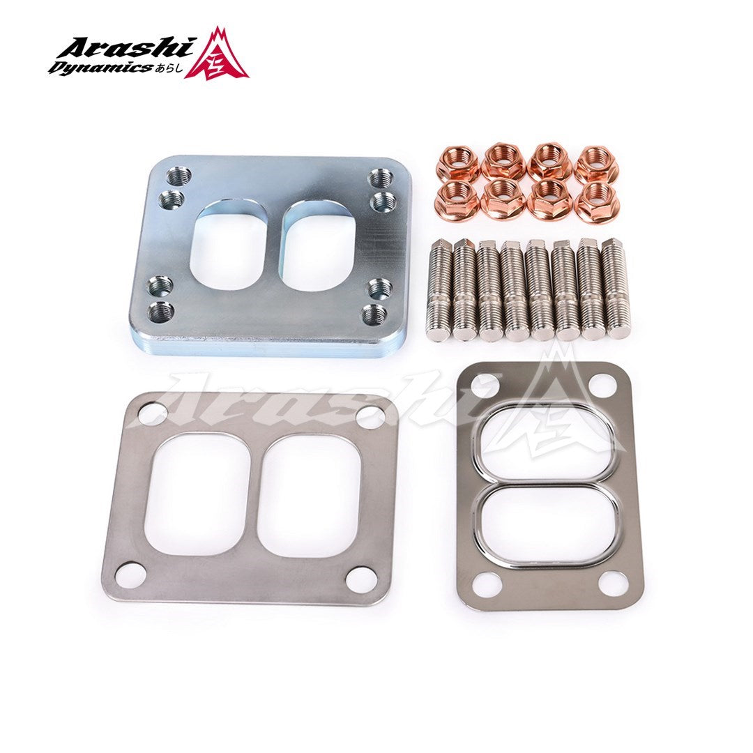 Garrett T3 to T4 Twin Entry / Scroll Turbo Exhaust Manifold Flange Ada ...